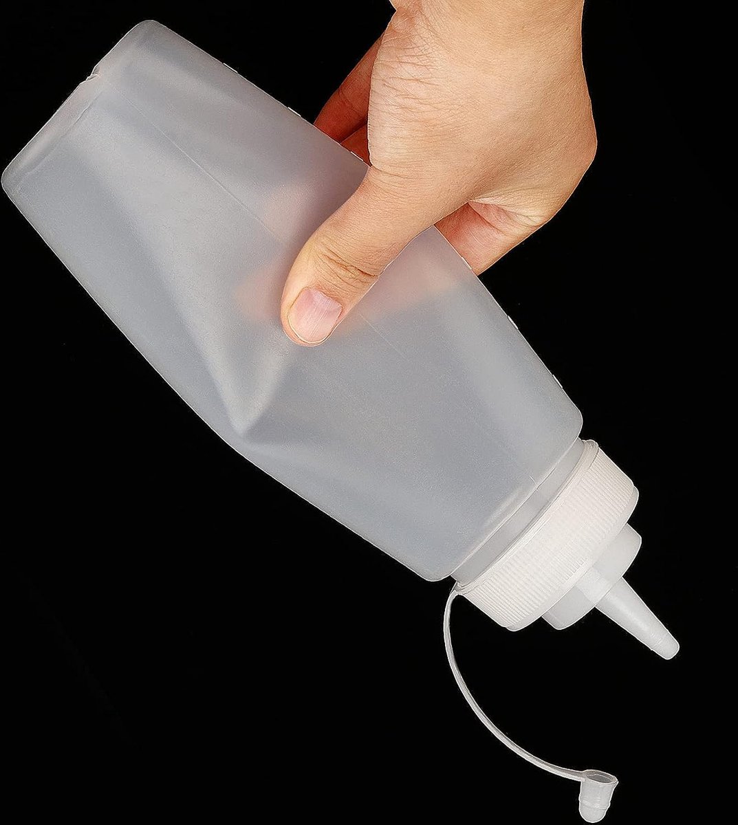 8 stuks 350 ml plastic knijpfles met doppen, brede hals ketchup ...