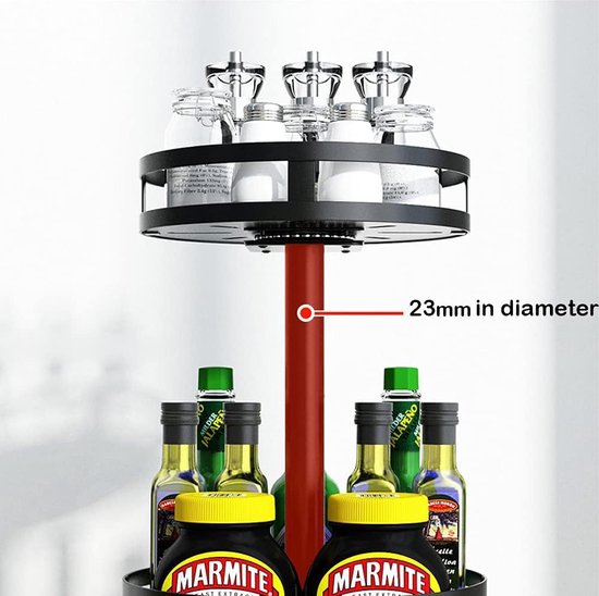 Lazy Susan Kast Organizer Metalen Zwarte Kruidenrekken Vrijstaande Luie ...