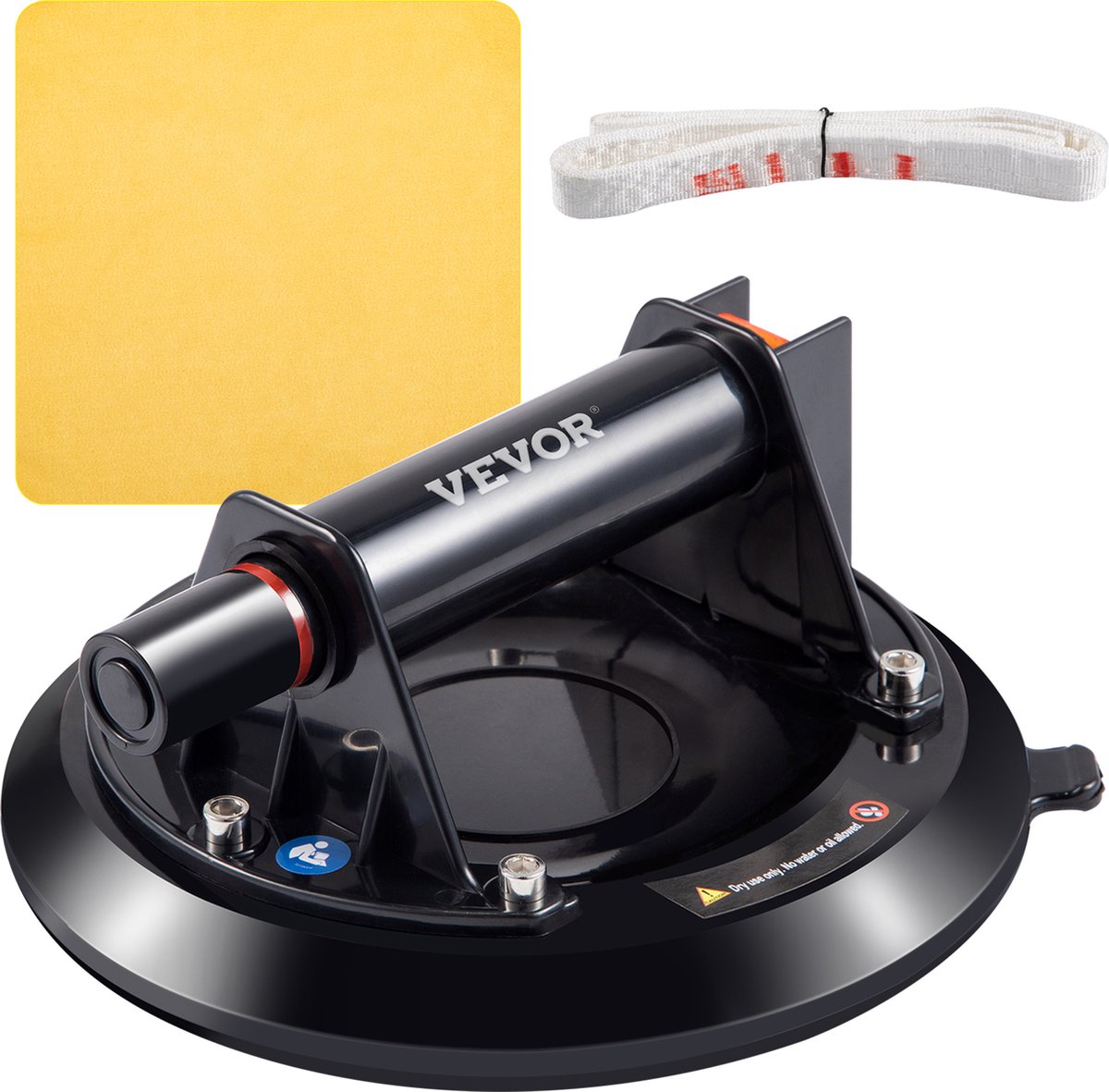 VEVOR Glazen Vacuümzuignap 22,8 cm-125 kg Laadcapaciteit-Hand-held ...