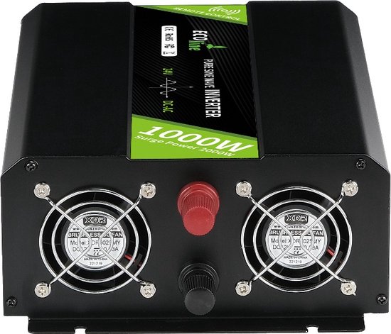 EcoLine - Omvormer 24V Naar 230V - 1000w Vermogen 2000w Piek- Zuivere ...