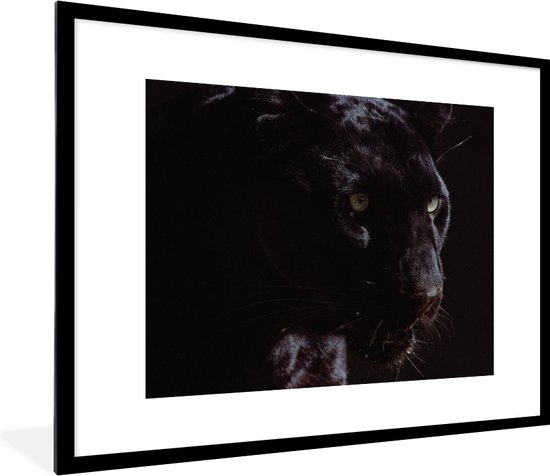 Fotolijst incl. Poster - Panter - Dier - Zwart - 80x60 cm - Posterlijst ...