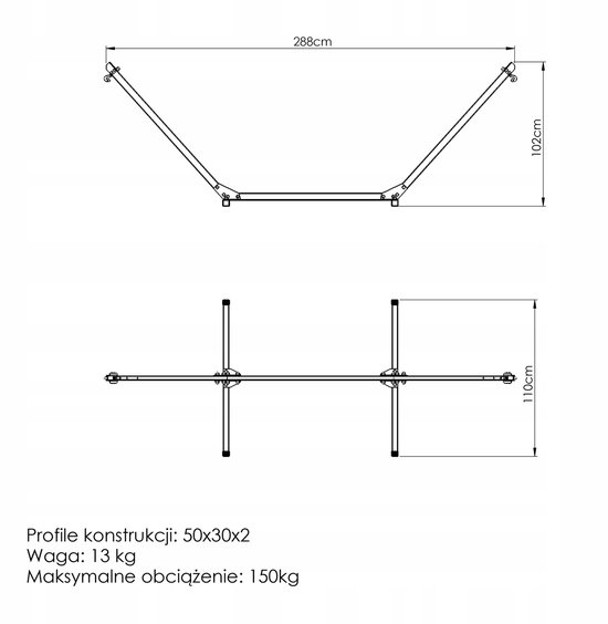 Marbo Sport - Hangmatstand MO-010 - Stabiele ondersteuning - Licht en ...