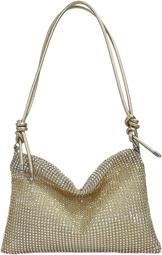 Glinsterende strass clutch - elegante tas voor feesten - zilver | bol