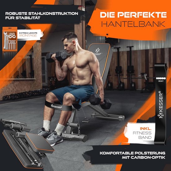 Inklapbare Halterbank voor Thuisgym - Multifunctioneel Fitnessapparaat ...