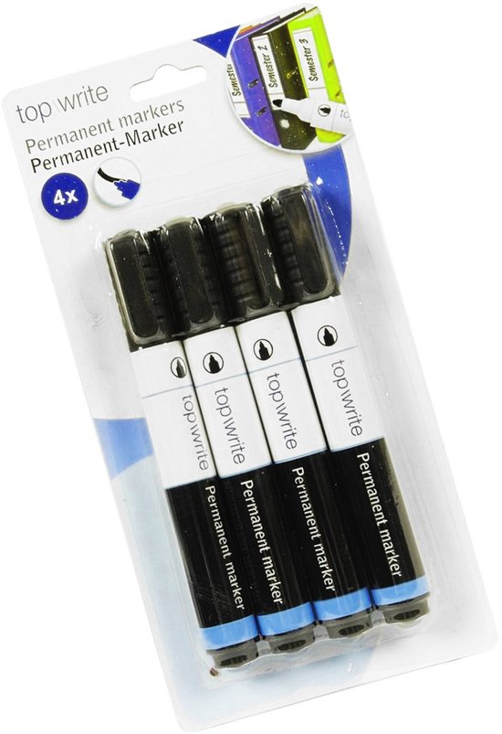 Wood, Tools & Deco Watervaste stift - Permanente markers zwart - Set ...