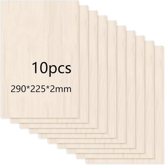 Houten schijven en rechthoekige platen voor knutselen - 10 stuks ...