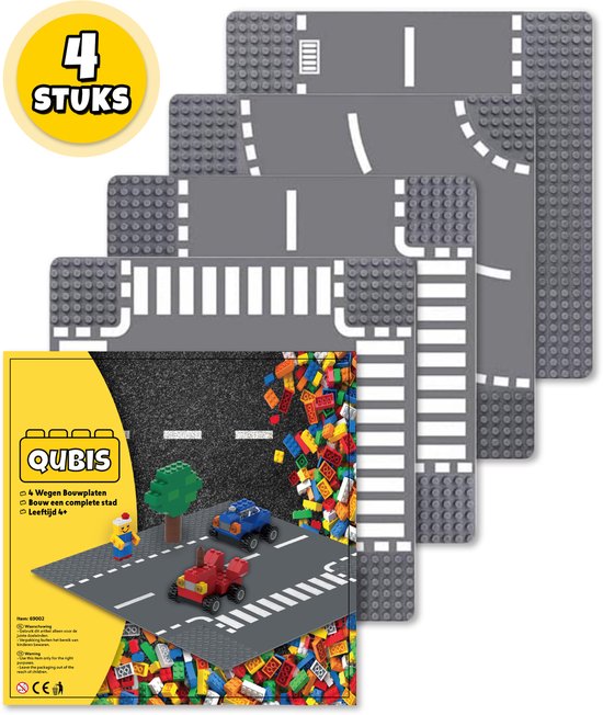 Complete Set Wegplaten geschikt voor LEGO - 4 Stuks - Wegen Bouwplaten ...