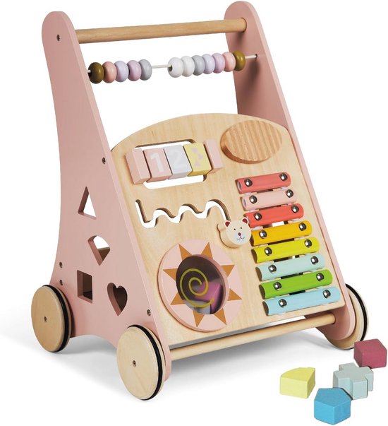 Interactieve Houten Loopwagen voor Baby's - Perfect voor Eerste Stappen ...