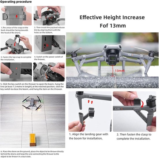 Airdrop Systeem + Landingsgestellen voor DJI Air 3 Drone Payload ...