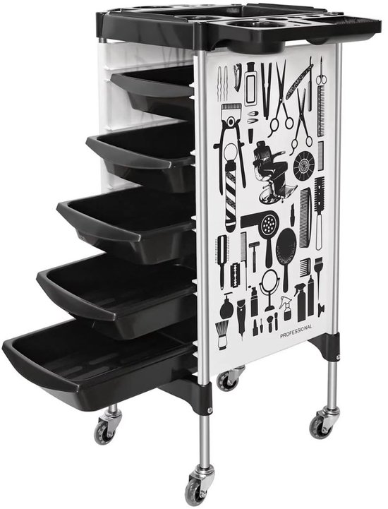 Serolux® - Kapperstrolley - Kappers Werkwagen - Kappers Kar - 5 Lades ...