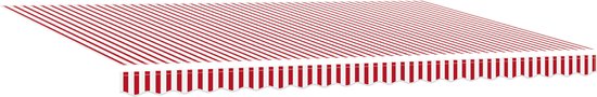 vidaXL - Handmatige - Inklapbare - Luifel - Rood - en - Witte - Streep ...