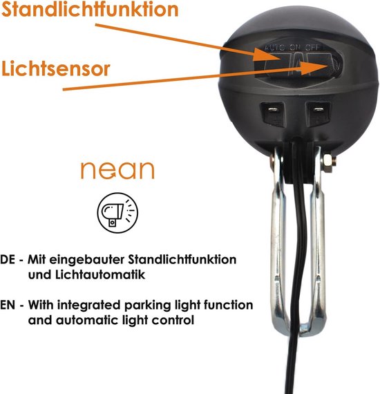 Dynamo Fietslamp met Lichtautomaat en Parkeerlicht - 30 Lux, StVZO ...