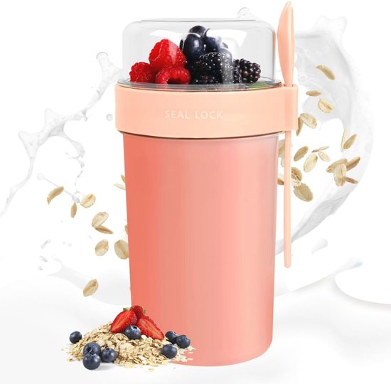 2-in-1 Yoghurthouder en Mueslibeker - Yoghurtbeker voor Maaltijd Prep met Lepel en... | bol