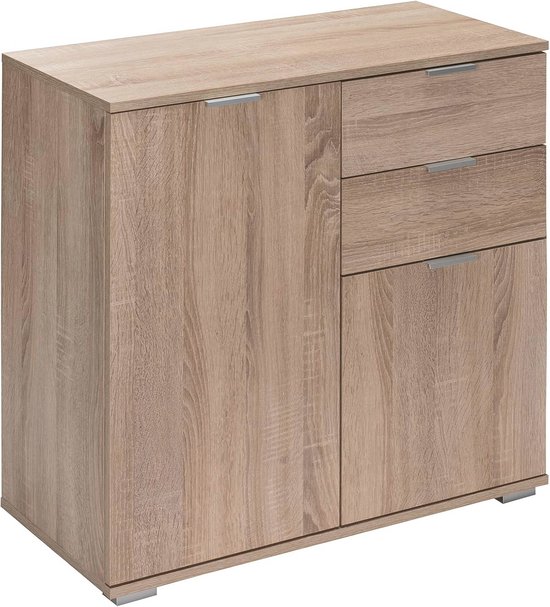 Multifunctionele Commode met 2 Deuren en 2 Lades - 71x74x35 cm ...
