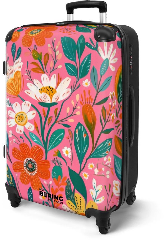 NoBoringSuitcases.com® - Koffer groot - Rolkoffer lichtgewicht - Roze ...
