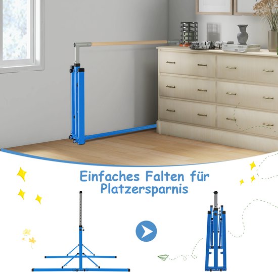 Costway Gymnastiekrek, turnrek, in hoogte verstelbaar, turnstangen tot ...