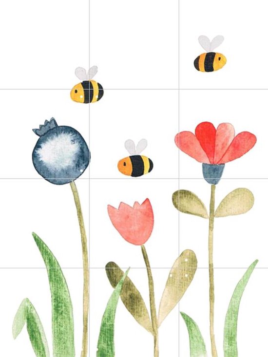 IXXI Bees in the Field, BAINAI - 60 x 80 cm - Gratis ophangtool - Grote ...