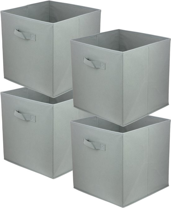 LAVITA® Opbergmand Textiel - 31x31x31 Lichtgrijs 4 Stuks - Opbergbox ...