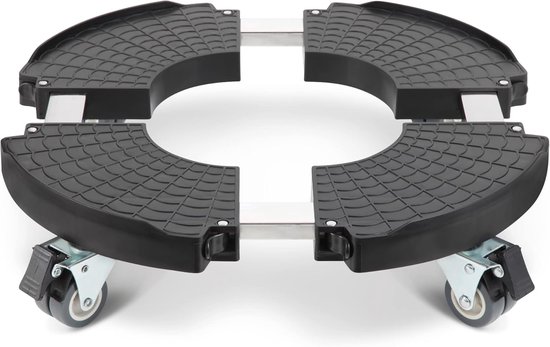 Verstelbaar platform met wielen - 360 graden draaibaar - zwart | bol
