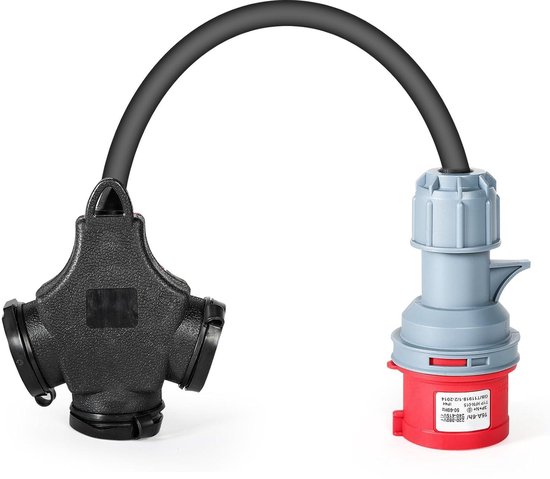 Adapter Power 3 * 2.5mm² 16A 400V Plug To 3 x 230V Coupling Rubber ...