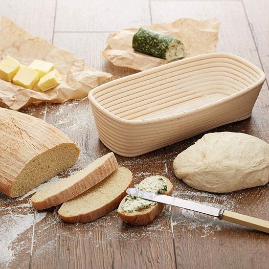 Ovale rotan rijsmand voor brood en deeg, ovaal formaat | bol