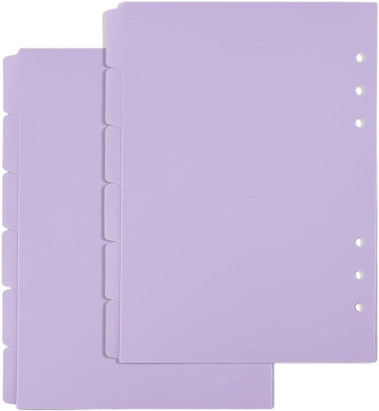 Sets van 14 Vellen A5 Index Binder Verdelers - Wit Plastic - 6 Ringen ...