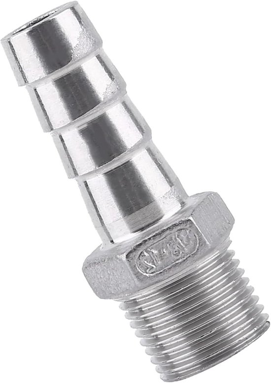 Stainless Steel SS304 Male Thread Barb Hose Tule Connector 55° BSPT 1/8 ...