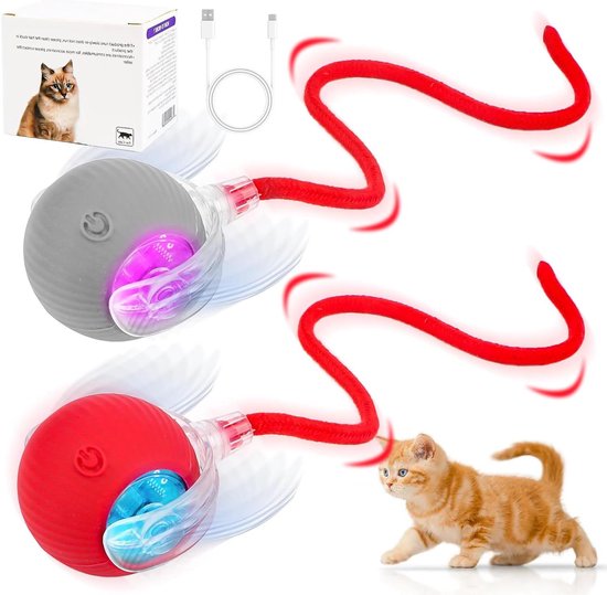 Rolling Ball set van 2 interactieve Chewie-ballen voor katten en honden ...