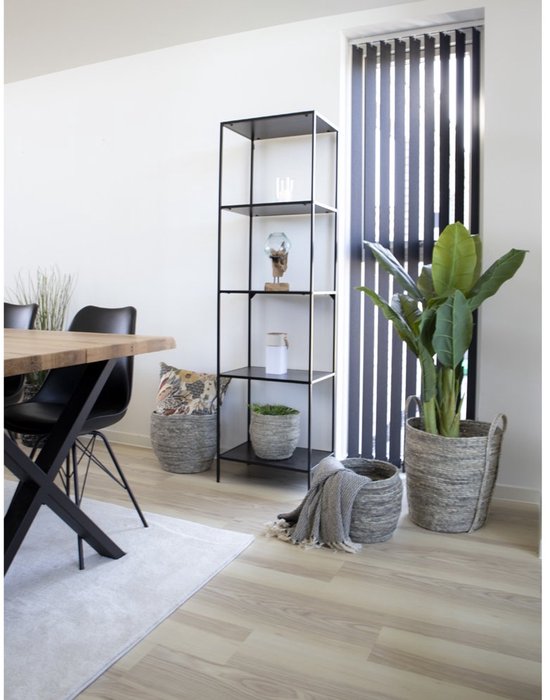 Peters | wandplank | zwart | staal en spaanplaat | 51x36x170 cm ...