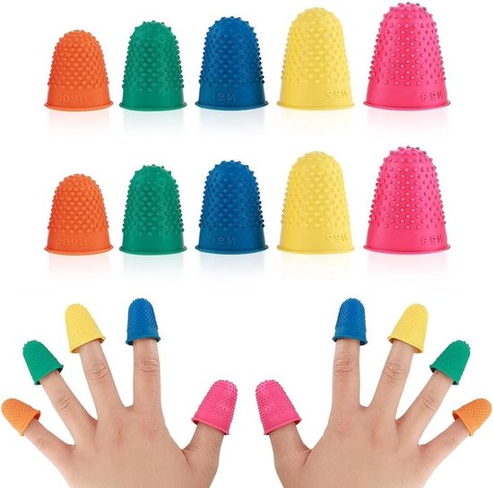 Pack of 10 Rubber Finger Guards - Silicone Fingertips | bol