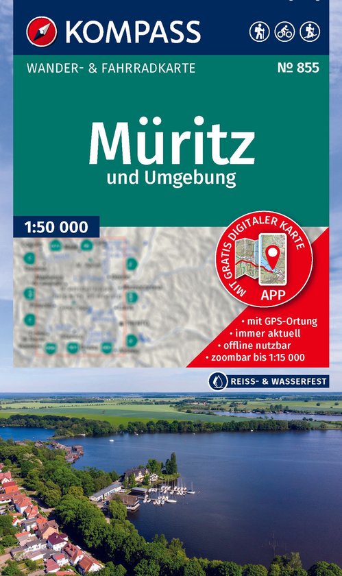 KOMPASS Wanderkarten-Set 855 Müritz und Umgebung (2 Karten) 1:50.000 | bol