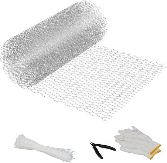 kippengaas - 10 meter - 15 x 25 mm - met kniptang - verzinkt | bol