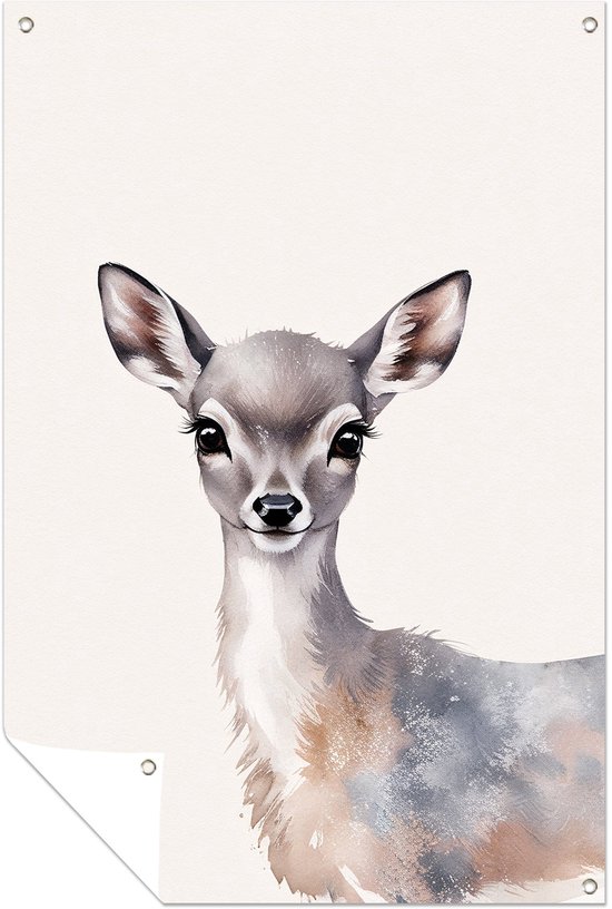 Aquarel van schattig hertenkalf - Hert tuinprint - Tuinversiering ...