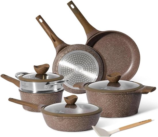 Inductie Pannenset Met Deksel - Non-Stick Kookpannen - 14 Stuks | bol