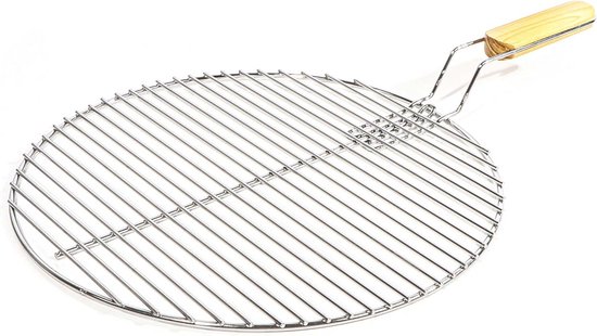 Rond grillrooster Ø44,5 cm van roestvrij staal met handgrepen voor BBQ ...