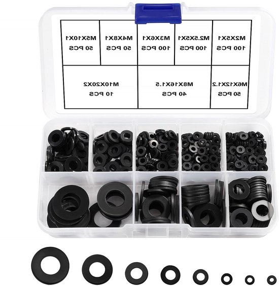 500 Stuks Nylon Platte Ring Assortiment Kit - M2 M2.5 M3 M4 M5 M6 M8 ...