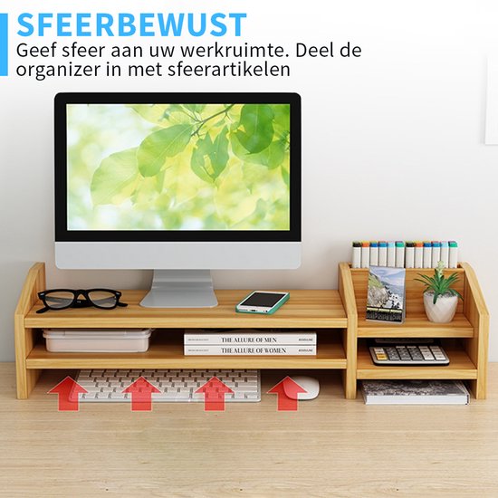Fleau Home Monitor Standaard met Lade - Laptop Verhoger - Bureau ...