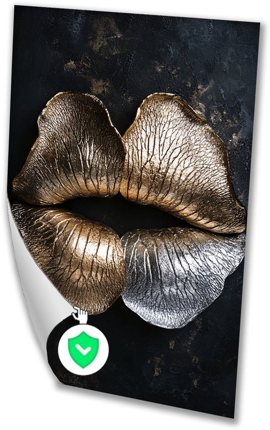 Gouden en zilveren lippen kunst - Lippen posters - Poster object ...