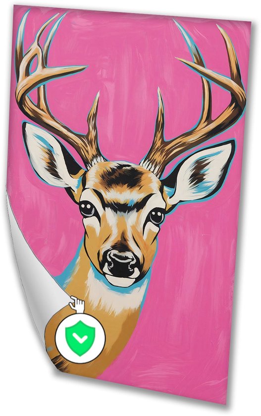 Hert in pop art-stijl - Hert poster - Wanddecoratie dier - Pop Art ...