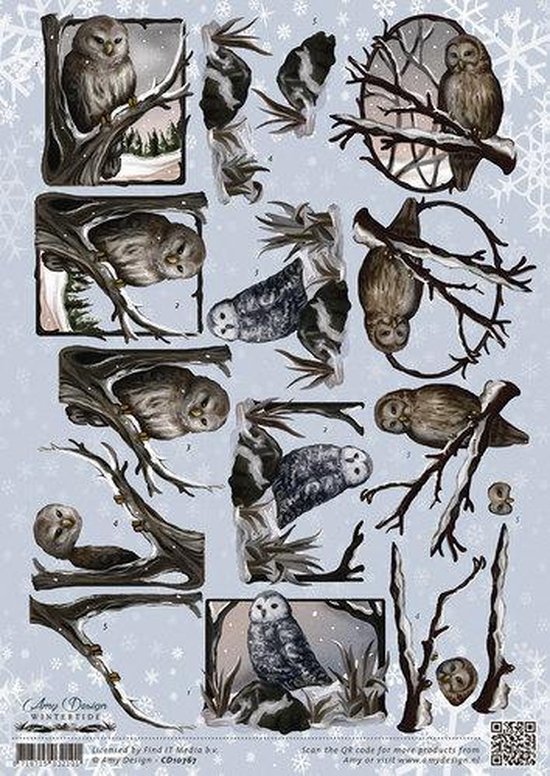 3D Knipvel - Amy Design - Wintertide - Owl | bol.com