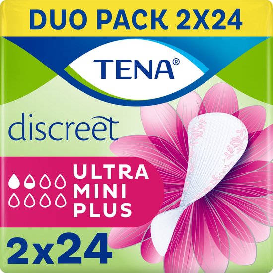 TENA Discreet Ultra Mini Plus inlegkruisjes - 2 x 24 stuks - voor ...