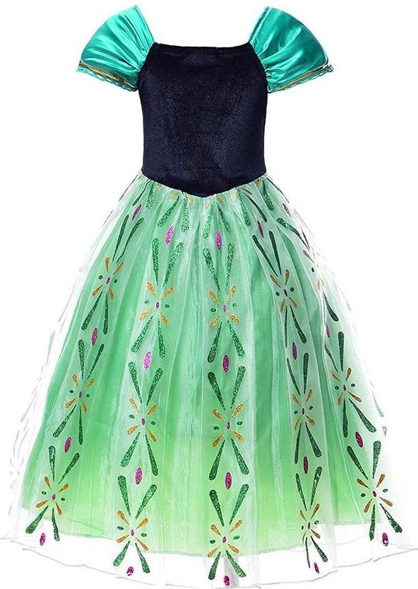 Prinses - Anna jurk - Frozen - Prinsessenjurk - Verkleedkleding - Groen ...