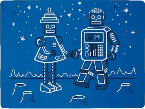 Modern Twist Mark Matz Robot Love Placemat - 40 x 32 cm - Blauw | bol