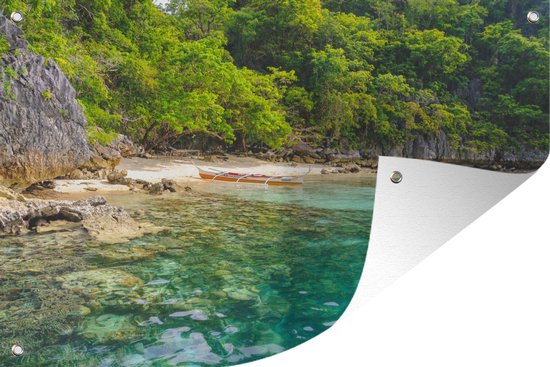 Muurdecoratie Een strand met mooie groen zeewater op Coron Island ...