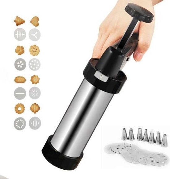 Multifunctionele Rvs Piping Gun Set Cookie Koekjes Handpers Biscuit ...