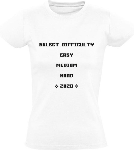 Select Difficulty Dames t-shirt | gamer | games | virus | 2020 | Wit ...