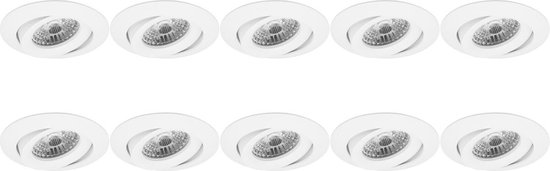 Spot Armatuur 10 Pack Pragmi Uranio Pro Gu10 Fitting Inbouw Rond