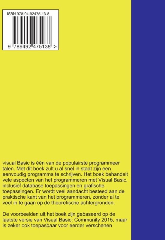 Visual Basics voor beginners, Antoon Crama | 9789492475138 | Boeken | bol