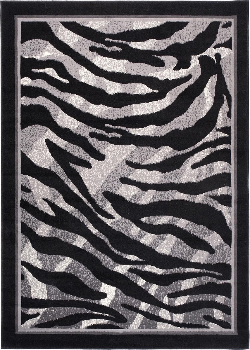 Tapiso Dream Vloerkleed Grijs Modern Zebra Dierenprint Woonkamer Tapijt ...
