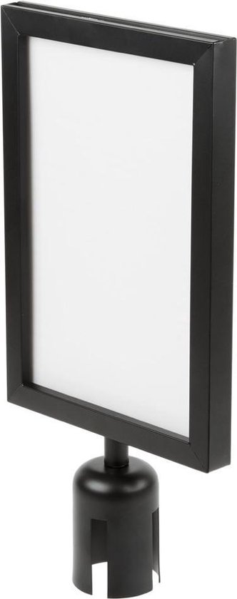 A4 houder voor Afzetpaal | Zwart gepoedercoat - Type A | Zwart | bol.com